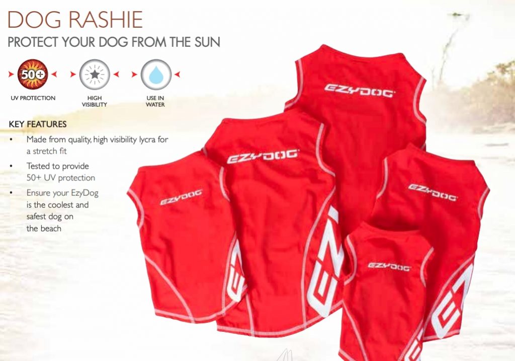 EzyDog Rashie Vest in Red (All Sizes) UV Rating 50+ - Dog Sense New Zealand